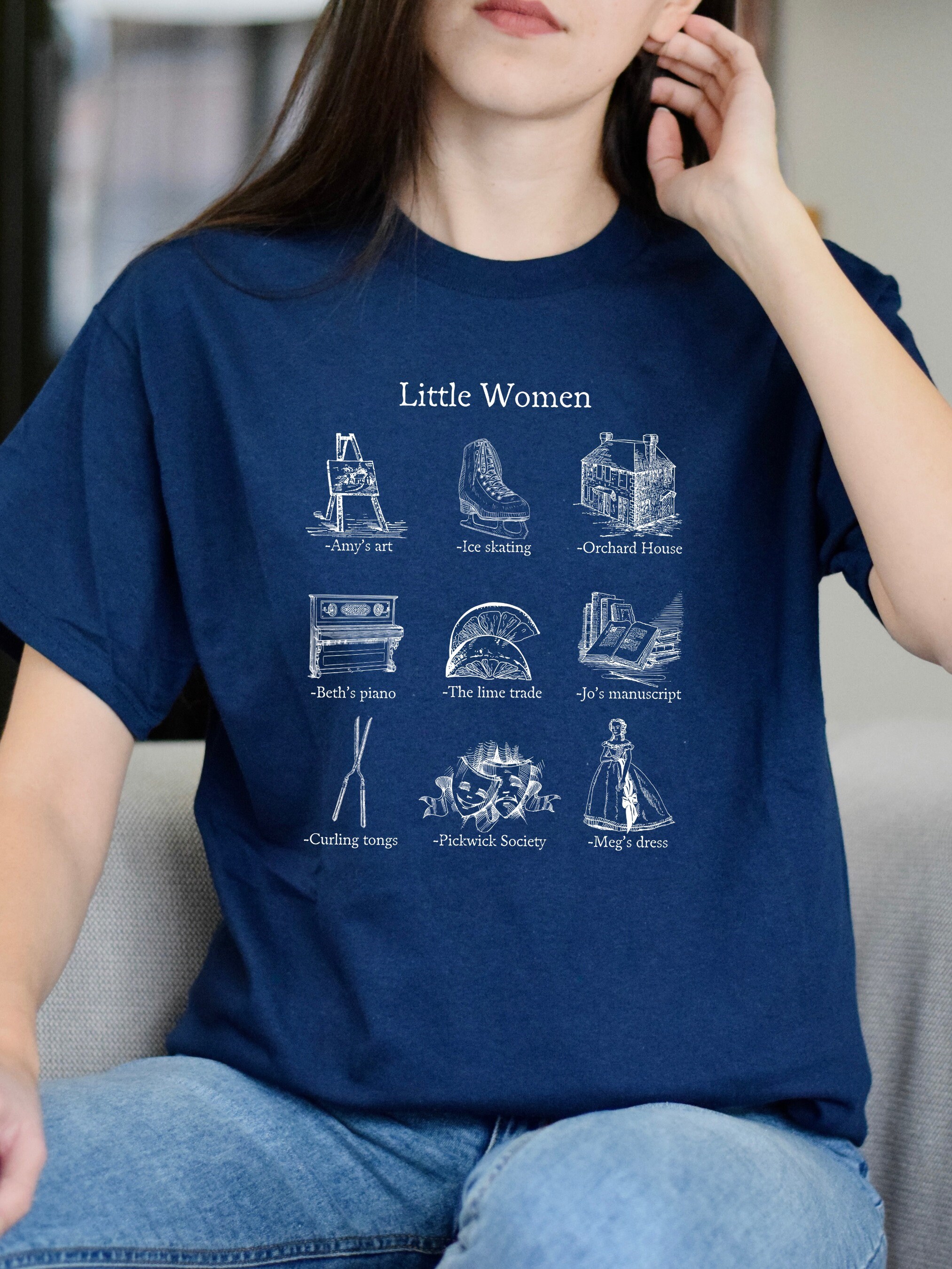 Little Women Icon Chart Tee Shirt Tshirt Cottagecore Jo Meg Beth Amy ...