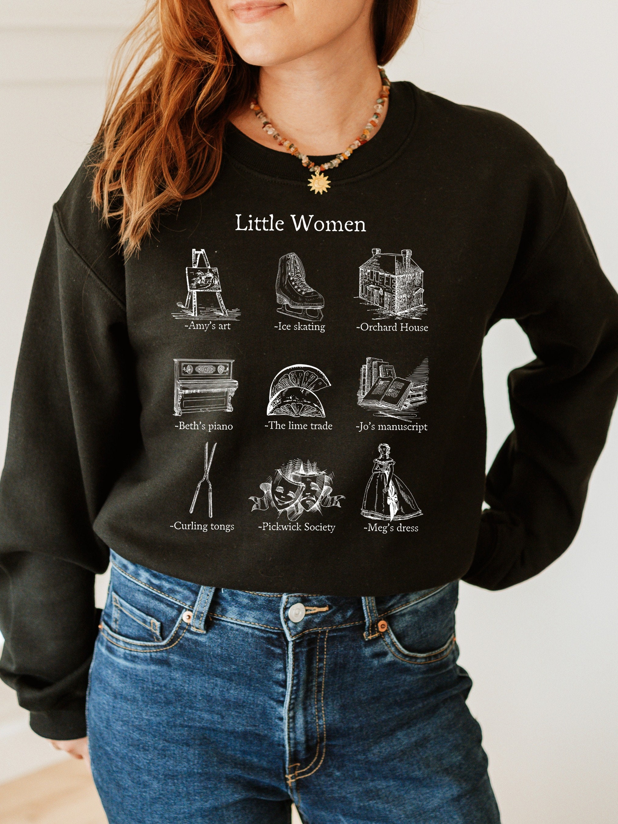 Little Women Icon Chart Sweatshirt Cottagecore Jo Meg Beth Amy March ...