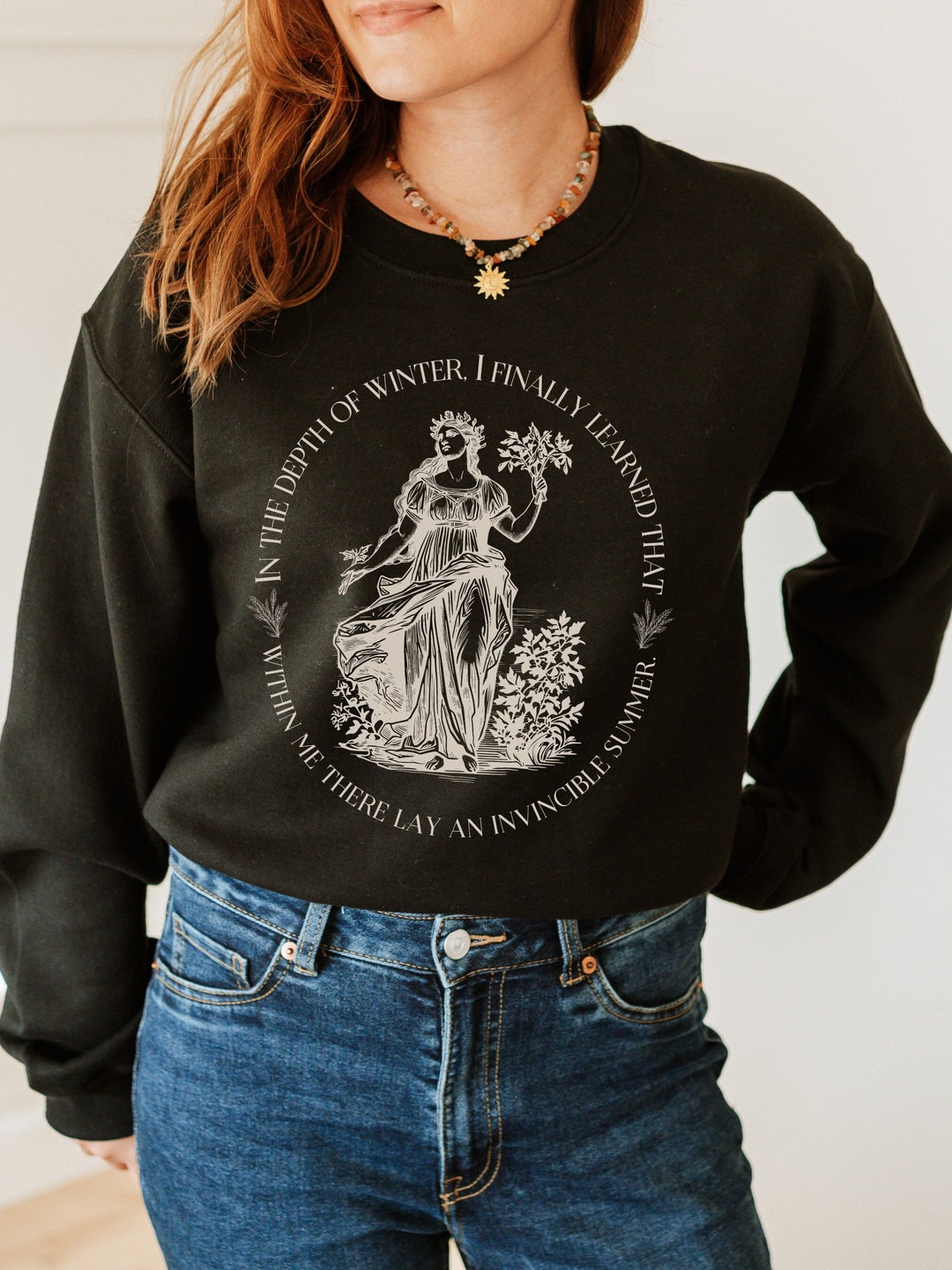 Demeter Harvest Goddess Crewneck Sweatshirt * Albert Camus Summer Quote ...