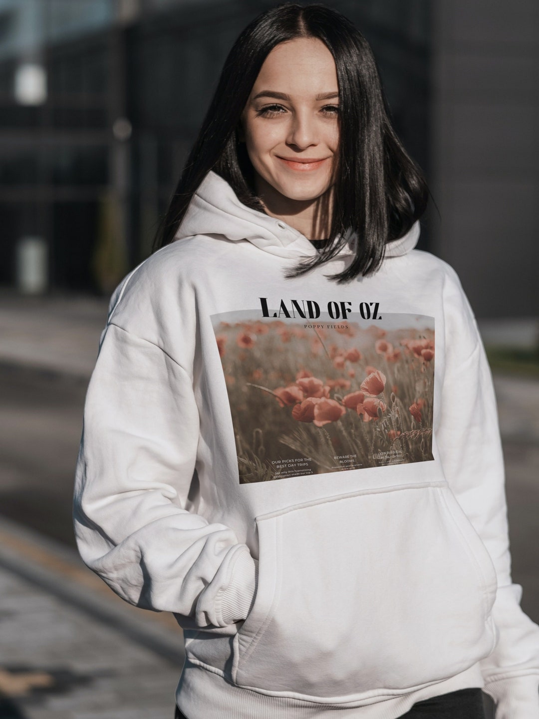 Land of Oz Travel Magazine Hoodie * Wizard of Oz Poppy Fields Emerald ...