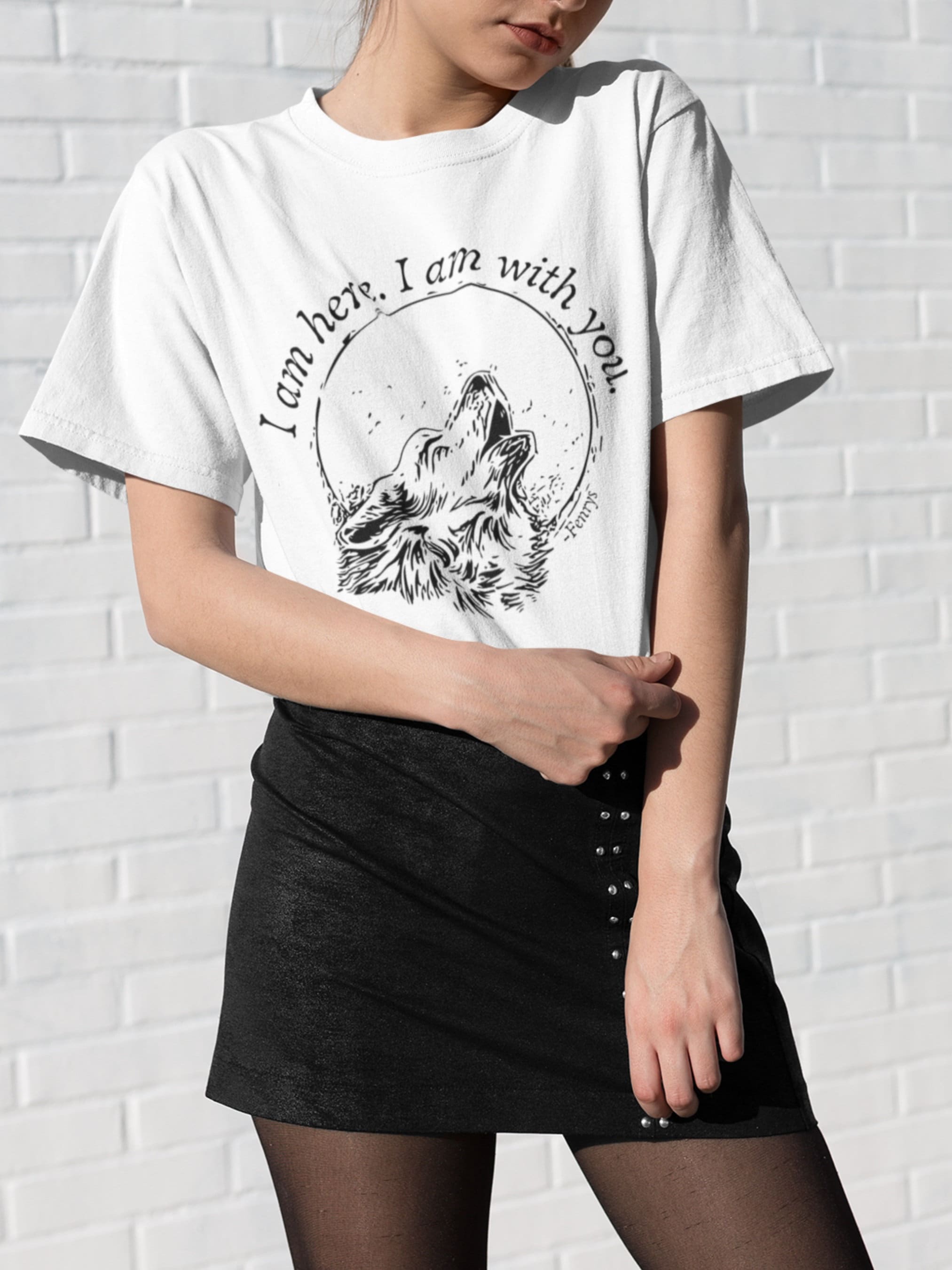 Throne of Glass TOG Fenrys Wolf Tshirt Tee Shirt I Am Here I Am With ...