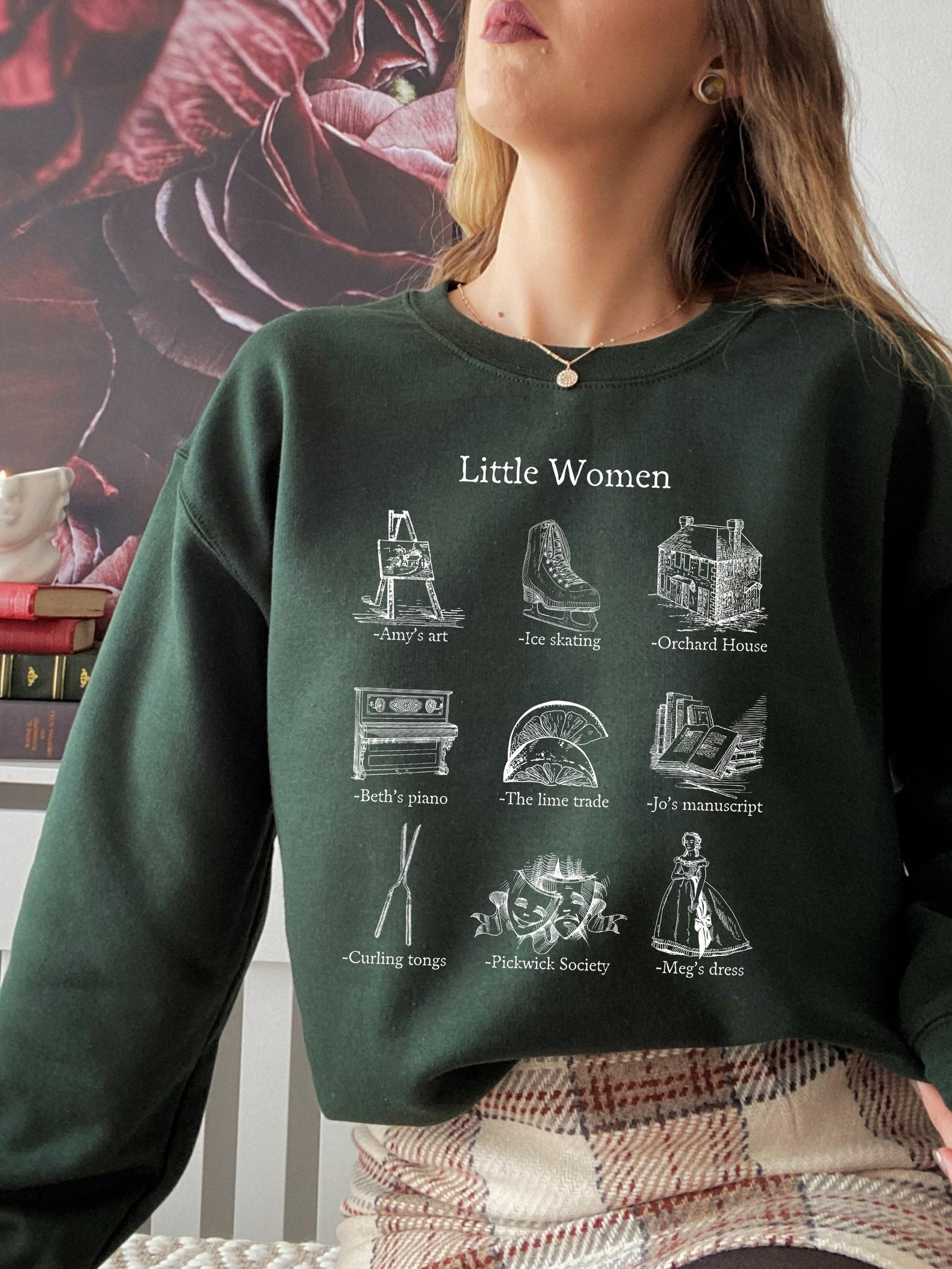 Little Women Icon Chart Sweatshirt Cottagecore Jo Meg Beth Amy March ...