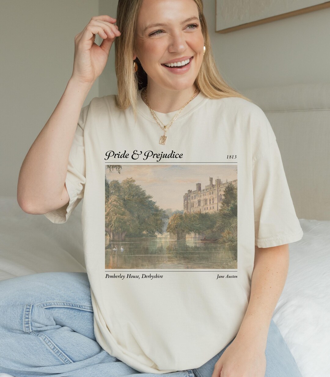 Pemberley Pride and Prejudice Comfort Colors Tee Bookworm Bookish Gift ...