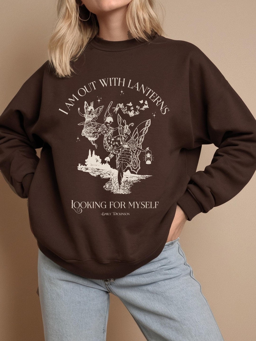 Emily Dickinson I Am Out With Lanterns Sweatshirt * Grunge Fairycore ...