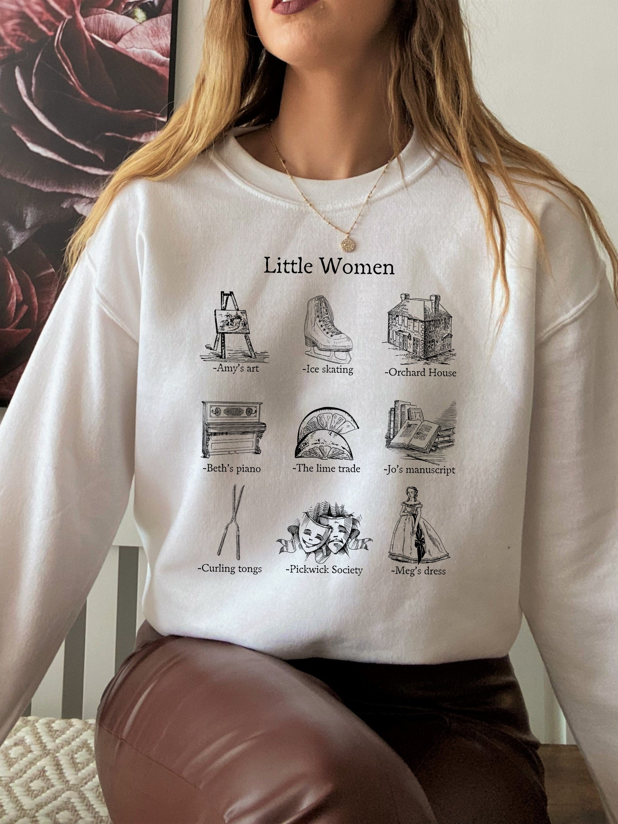 Little Women Icon Chart Sweatshirt Cottagecore Jo Meg Beth Amy March ...
