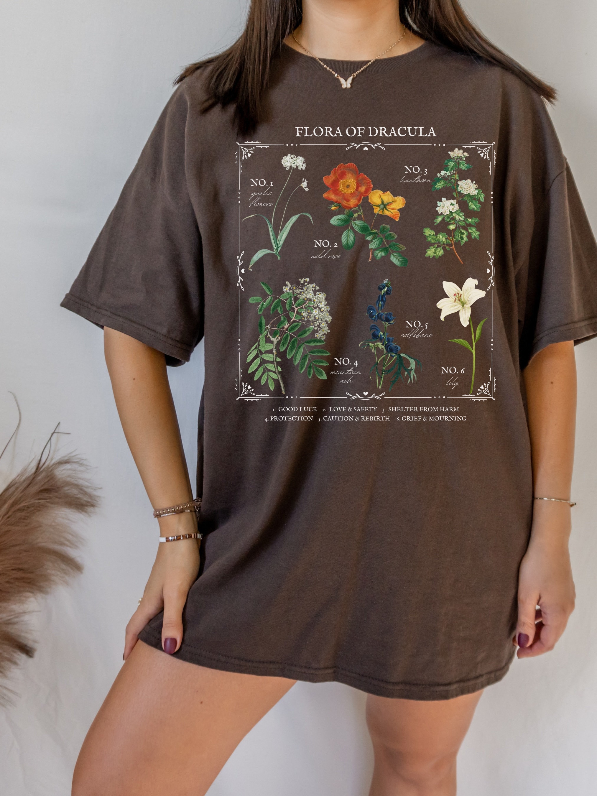 Flora of Dracula Literary Flower Chart * Herbology Floral Tee Shirt ...
