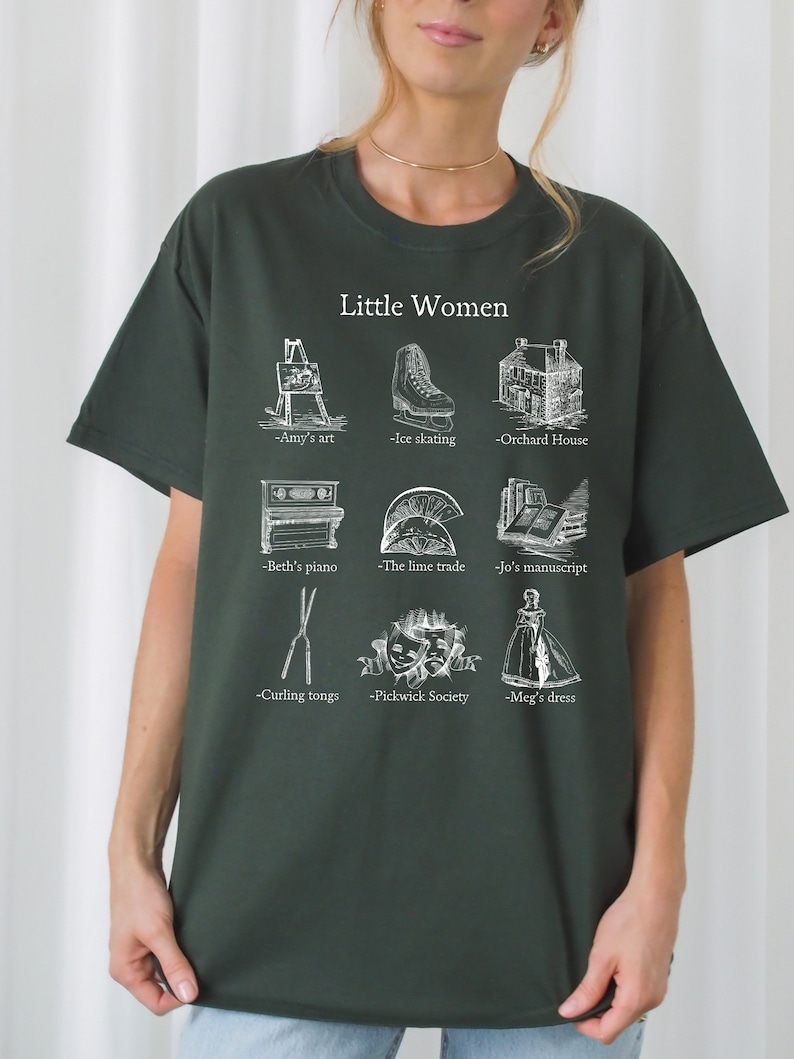 Little Women Icon Chart Tee Shirt Tshirt Cottagecore Jo Meg Beth Amy ...