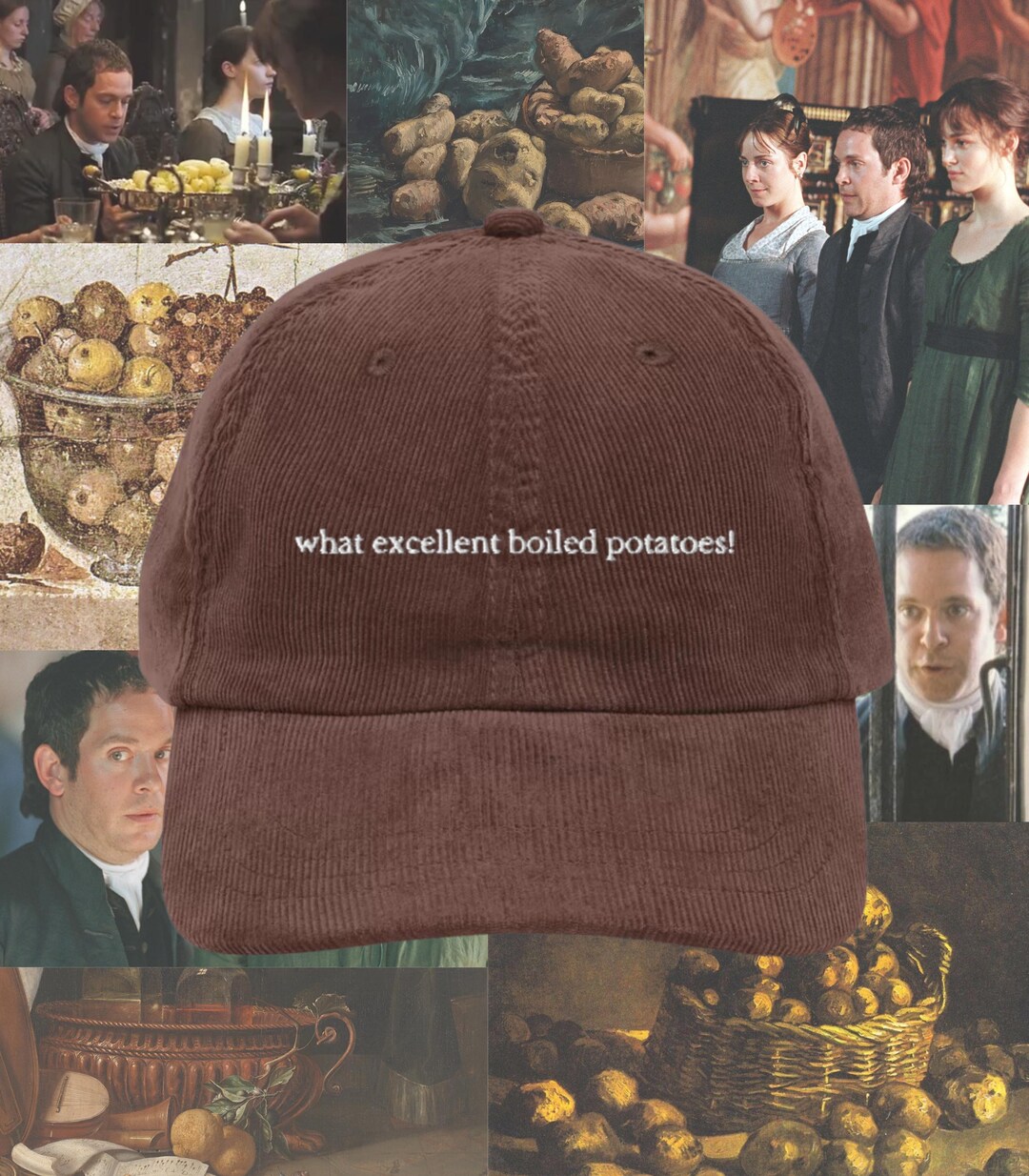 Pride & Prejudice What Excellent Boiled Potatoes Corduroy Embroidered ...