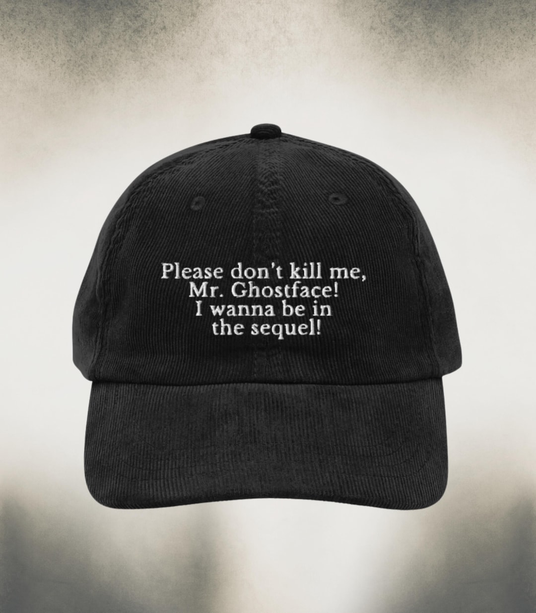 Funny Mr Ghostface Scream Queen Embroidered Corduroy Hat * Final Girl ...