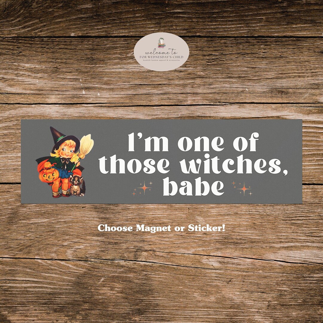 Retro Witch Halloween Car Bumper Magnet Sticker * Boo Box Salem Girls ...