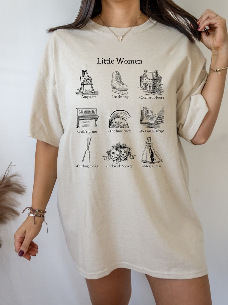 Little Women Icon Chart Tee Shirt Tshirt Cottagecore Jo Meg Beth Amy ...