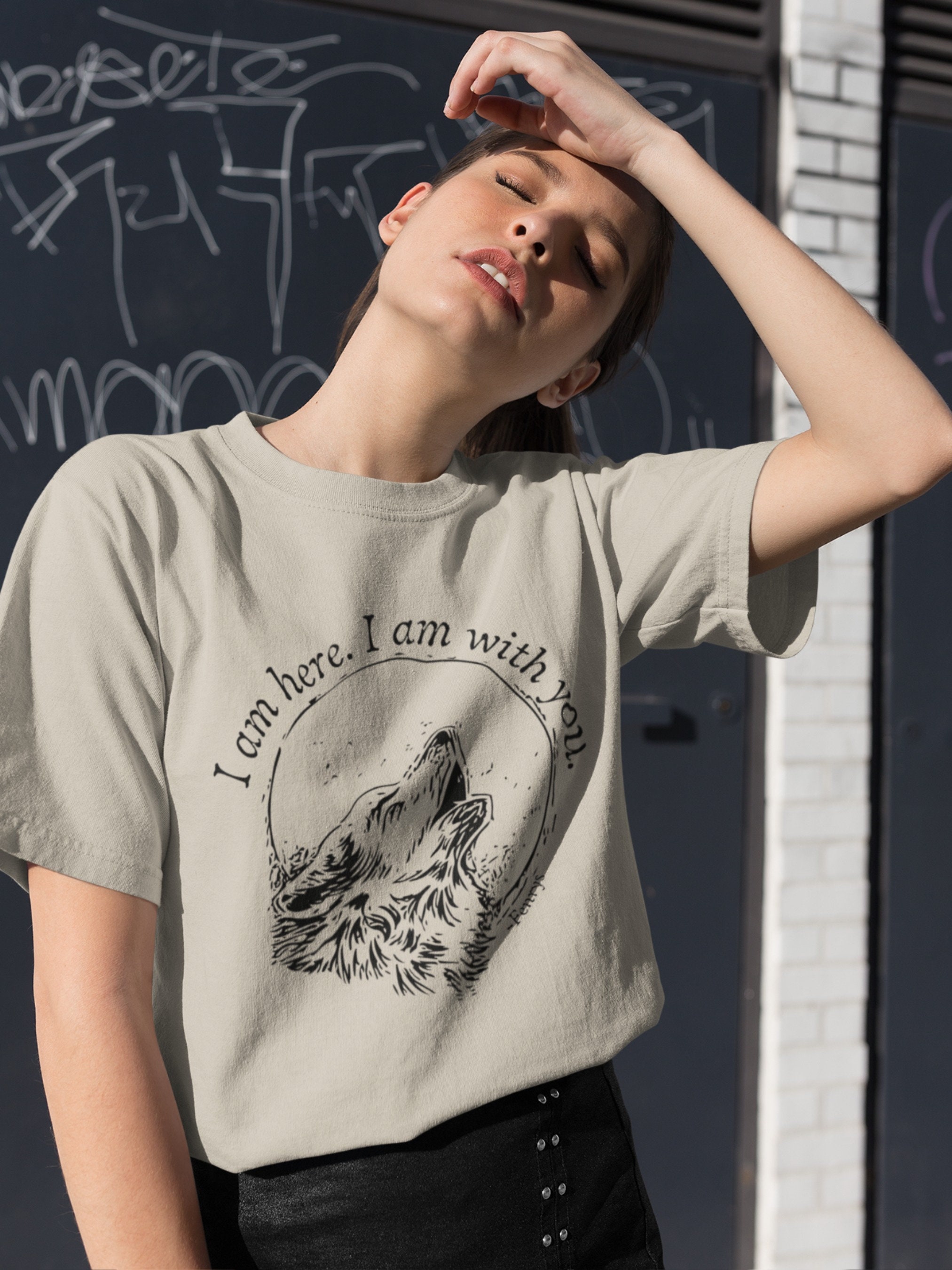 Throne of Glass TOG Fenrys Wolf Tshirt Tee Shirt I Am Here I Am With ...