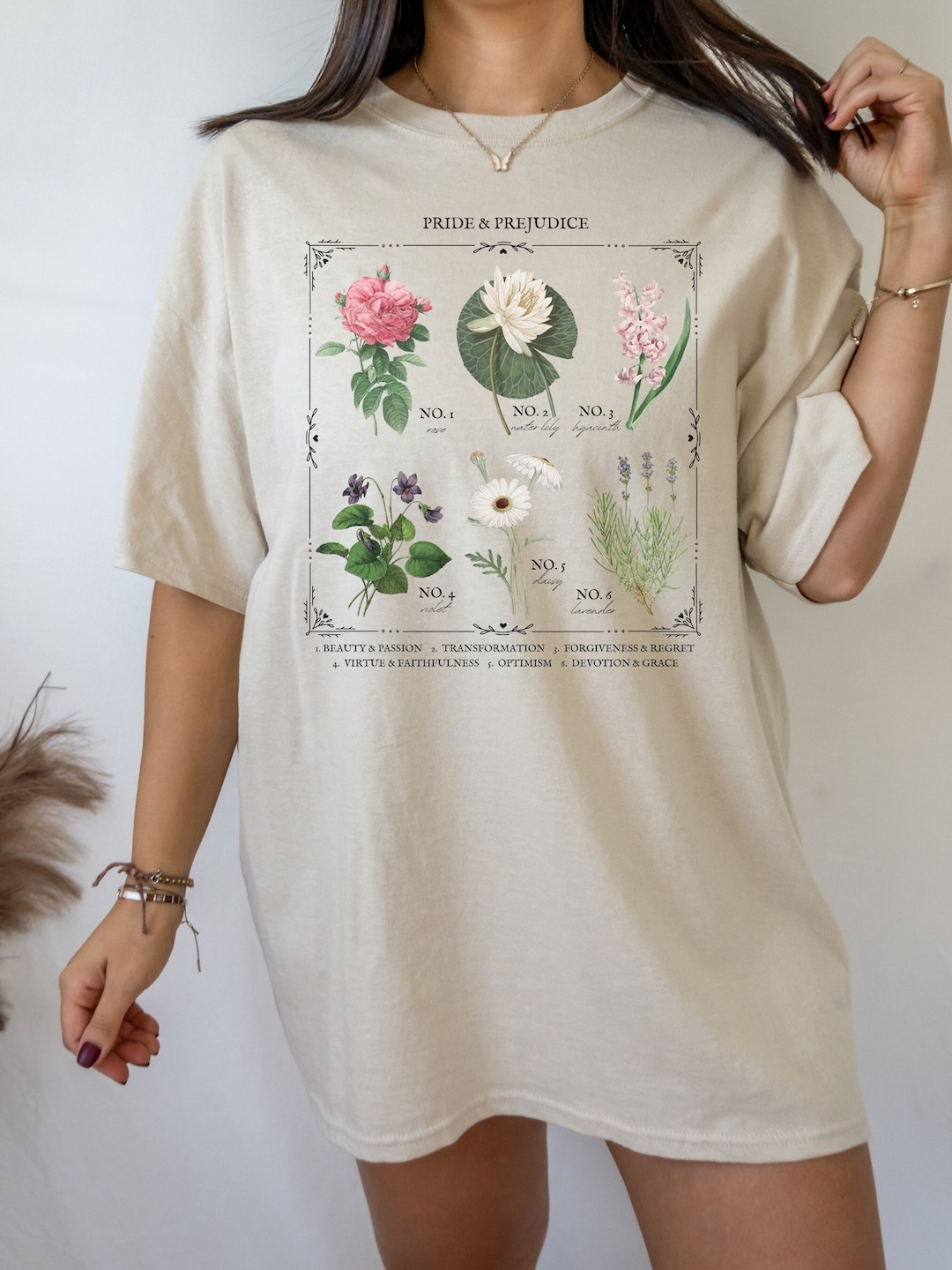 Jane Austen Pride and Prejudice Flower Chart Tee Shirt * Poetry ...