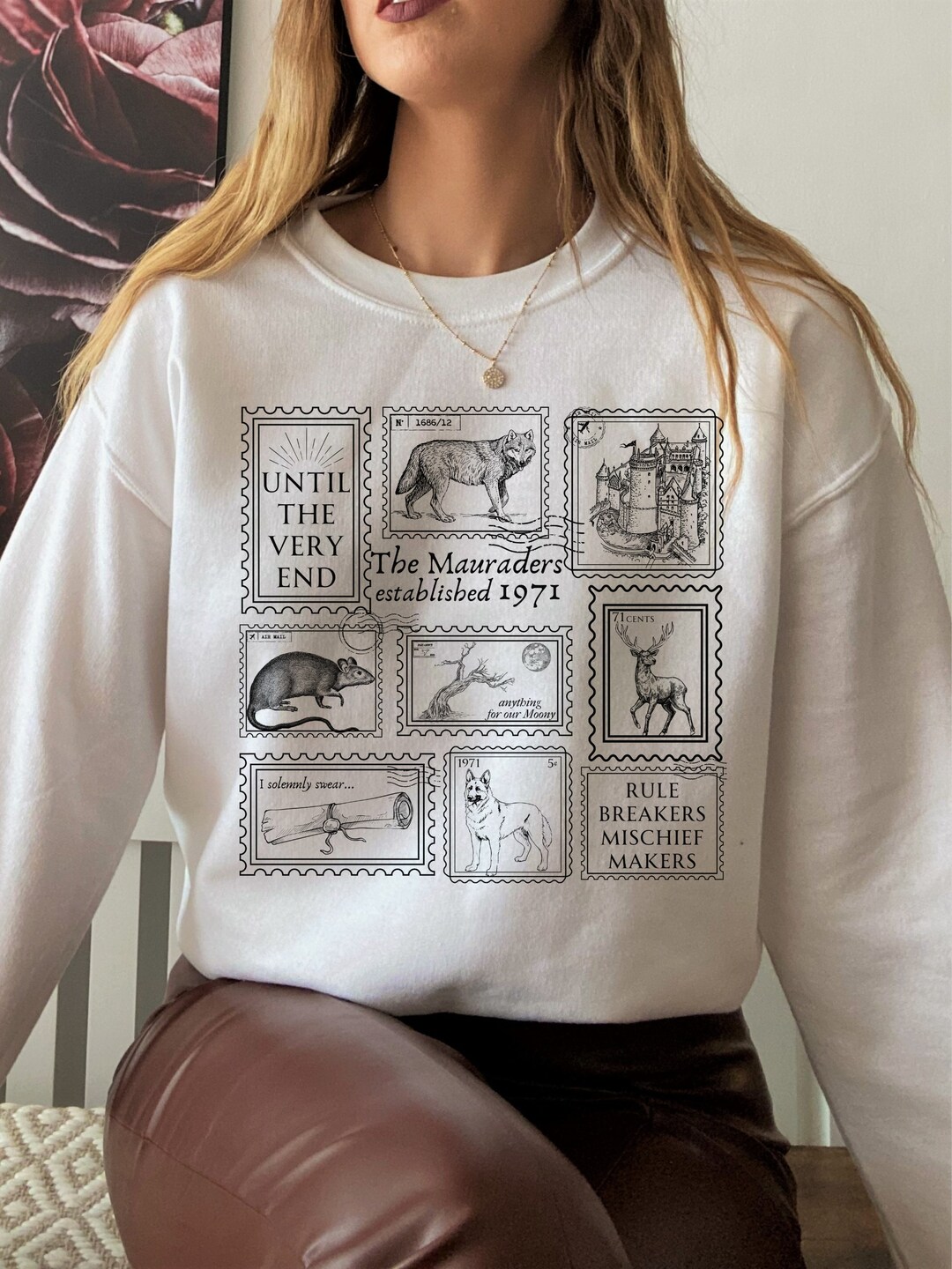 Mauraders Stamp Collection Sweatshirt Wizard Apparel Postcard James ...