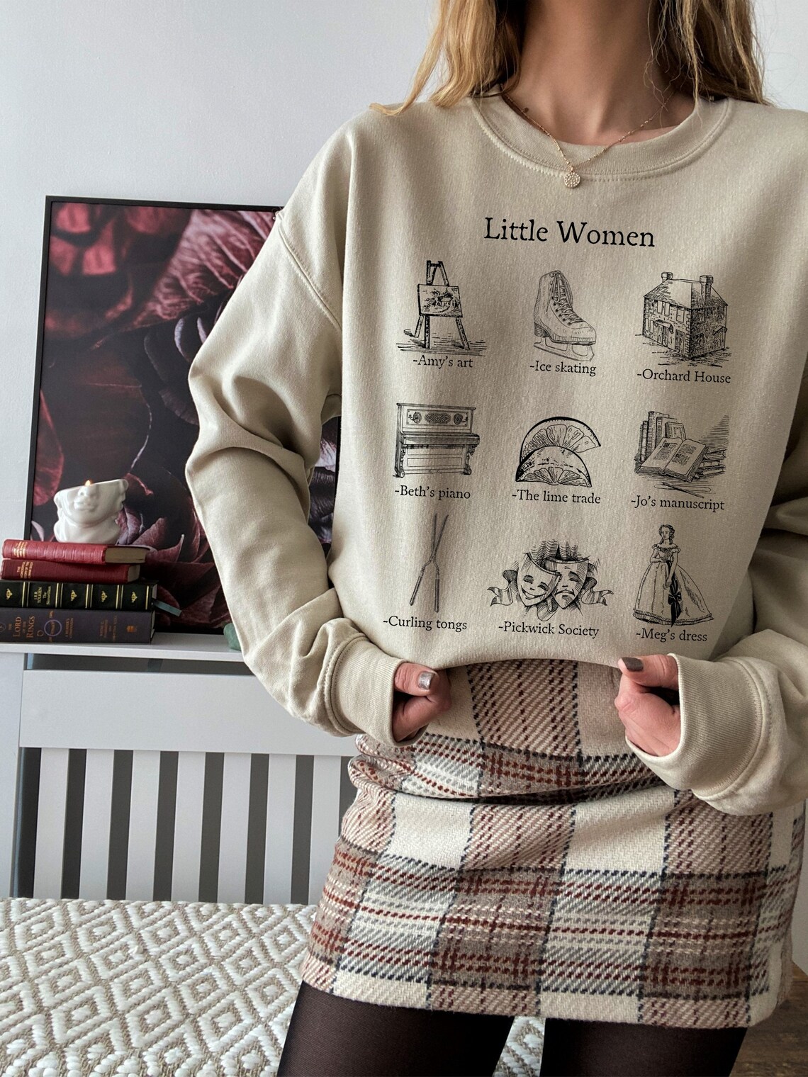 Little Women Icon Chart Sweatshirt Cottagecore Jo Meg Beth Amy March ...
