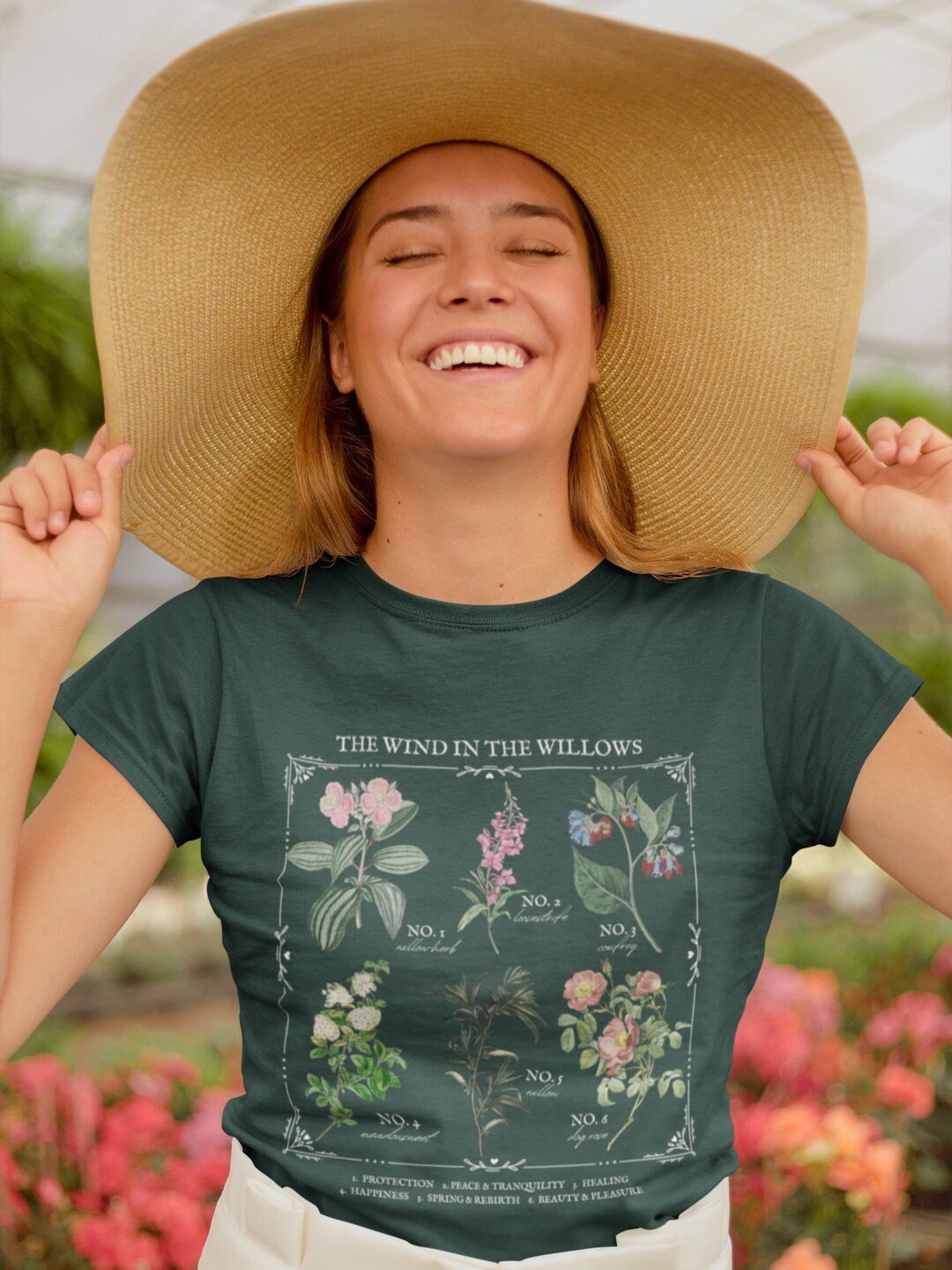 The Wind in the Willows Literary Flower Chart Herbology Floral Tee ...