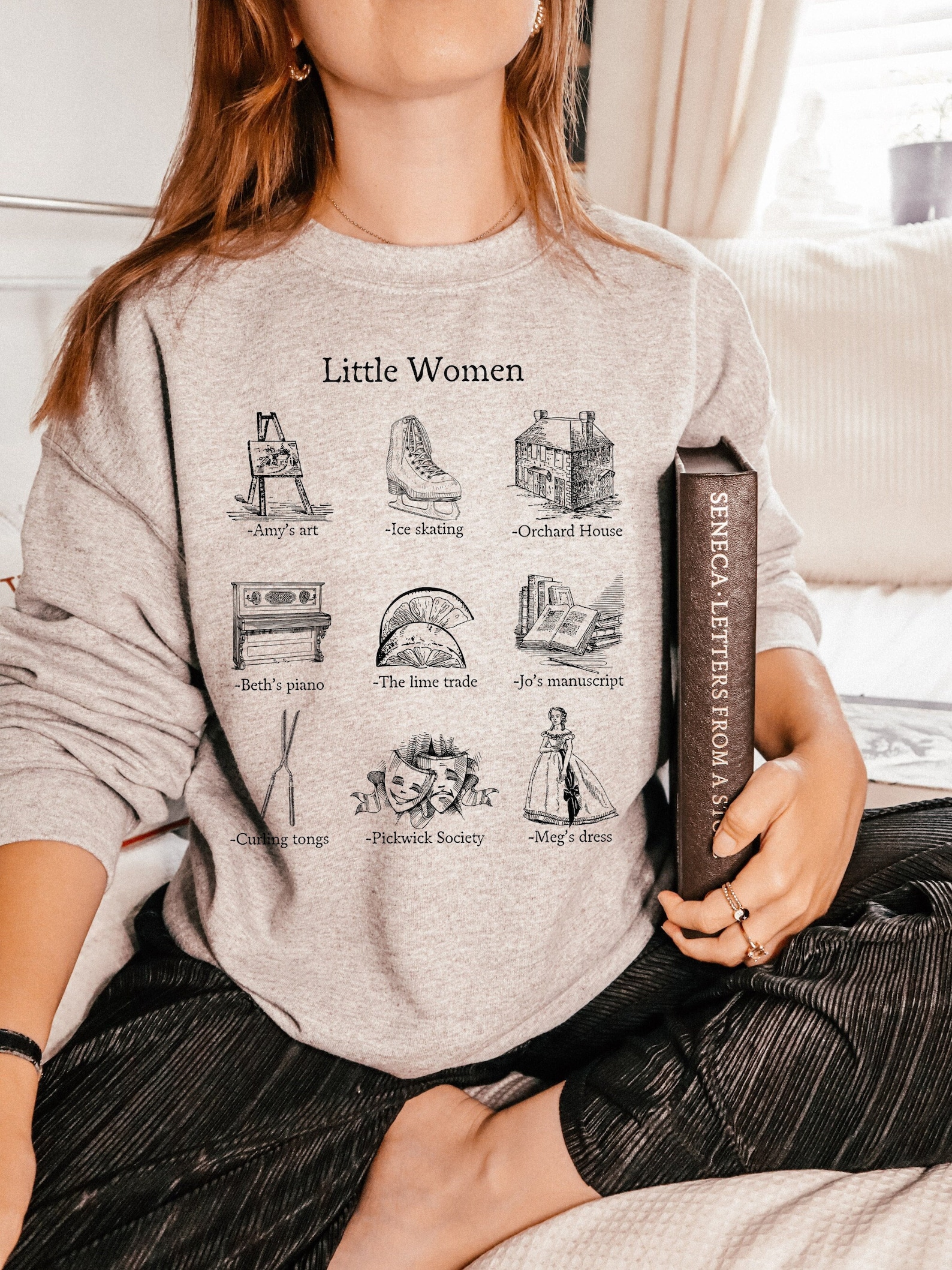 Little Women Icon Chart Sweatshirt Cottagecore Jo Meg Beth Amy March ...