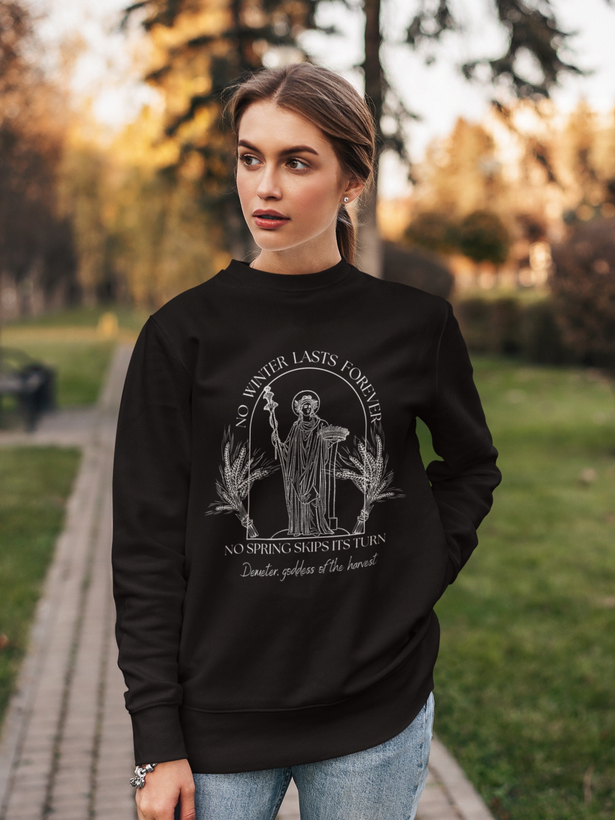 Demeter Goddess Greek Mythology Autumn Harvest Sweatshirt Dark - Etsy