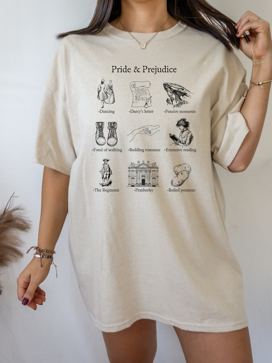 Pride & Prejudice Icon Chart Tee Shirt Tshirt Cottagecore Jane Austen ...