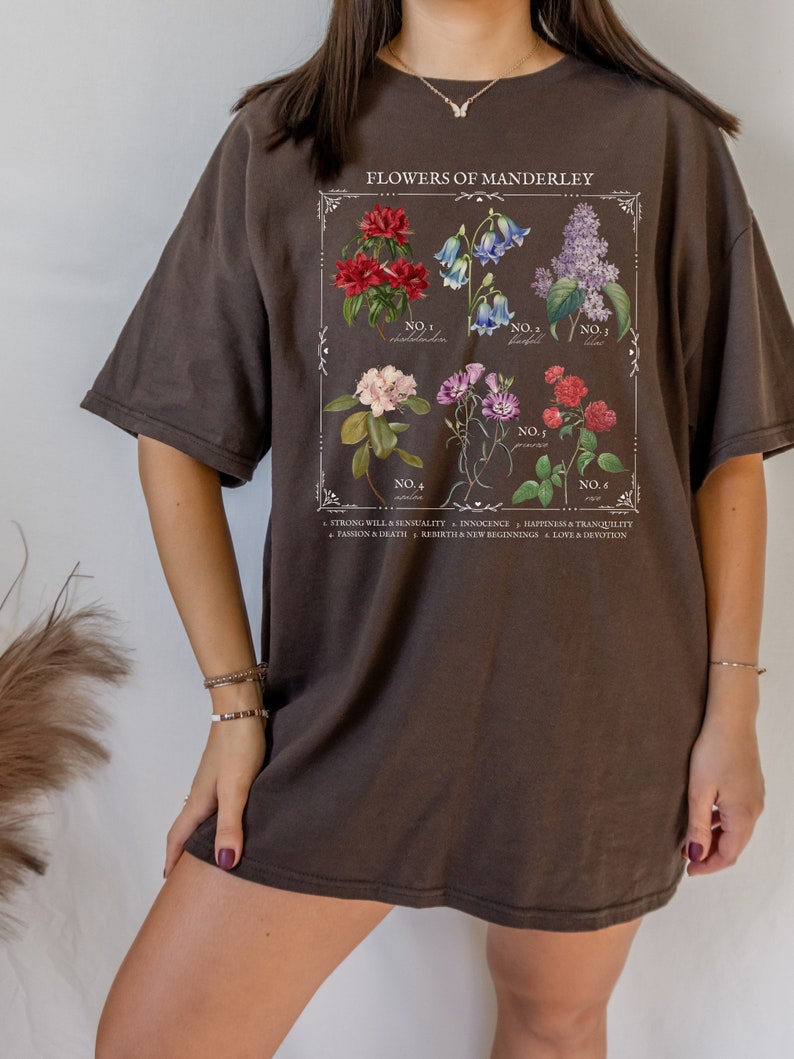 Rebecca Daphne Du Maurier Flower Chart Manderley Tee Shirt - Etsy