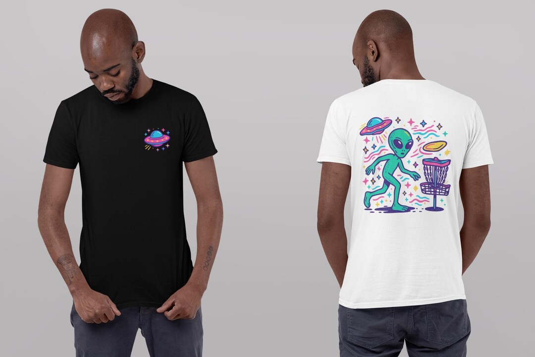 Alien Disc Golf Adventure T-shirt - Cute Alien & UFO Graphic Tee ...