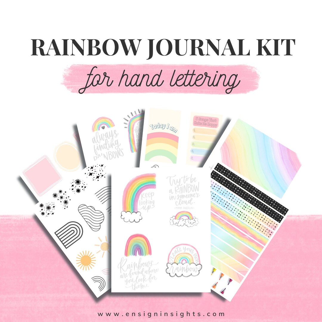 Rainbow Journal Kit for Hand Lettering and Calligraphy Junk - Etsy