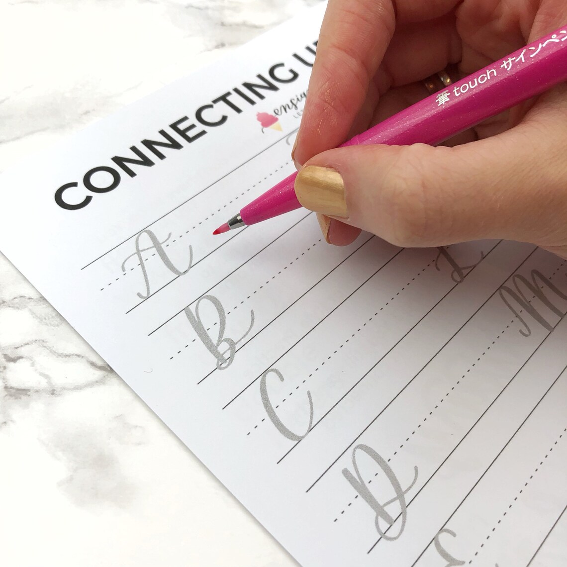 Hand Lettering Connections Worksheets Hand Lettering - Etsy