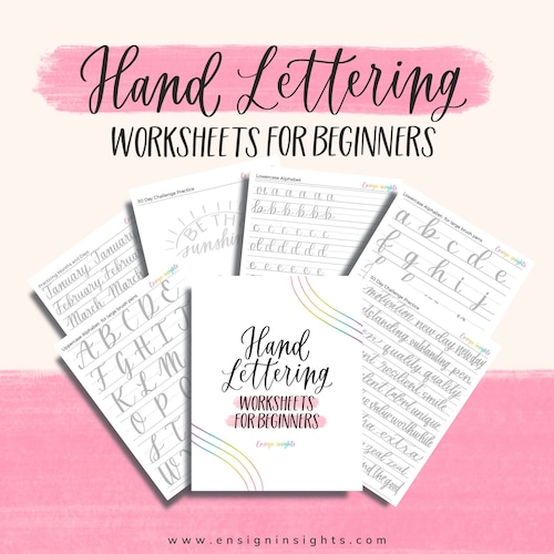 Hand Lettering Bundle Learn Brush Lettering Modern - Etsy