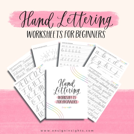 Hand Lettering Worksheets for Beginners Learn Hand Lettering - Etsy ...
