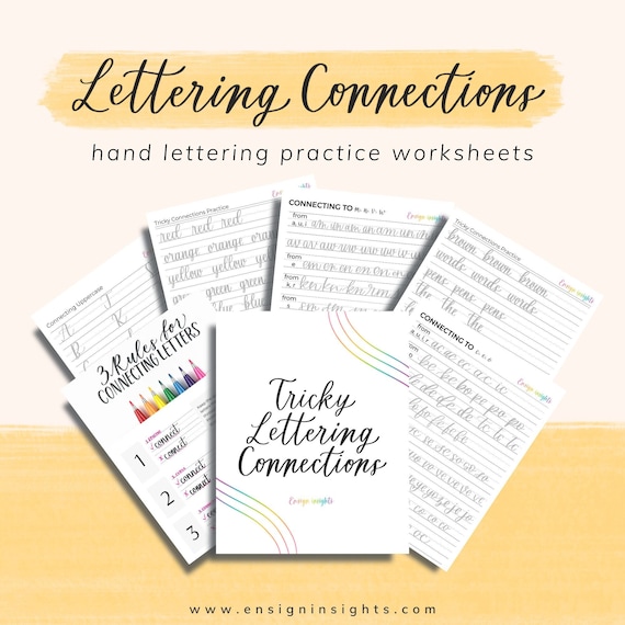 Hand Lettering Connections Worksheets Hand Lettering - Etsy