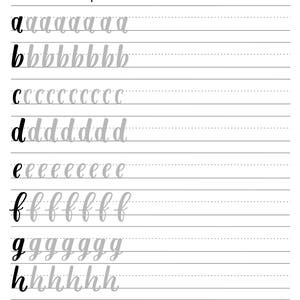 Popsicle Stick Script Hand Lettering practice sheets brush | Etsy
