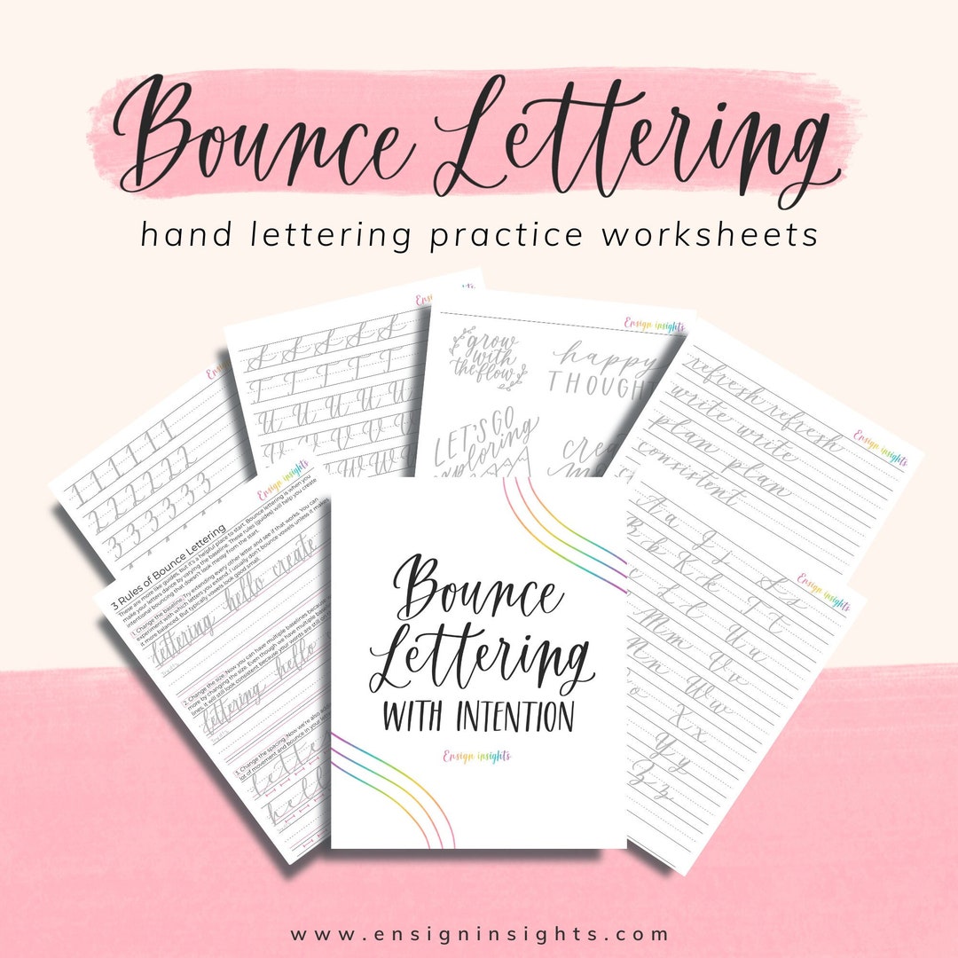Bounce Lettering Practice Worksheets: Bouncy Lettering Guide (digital ...