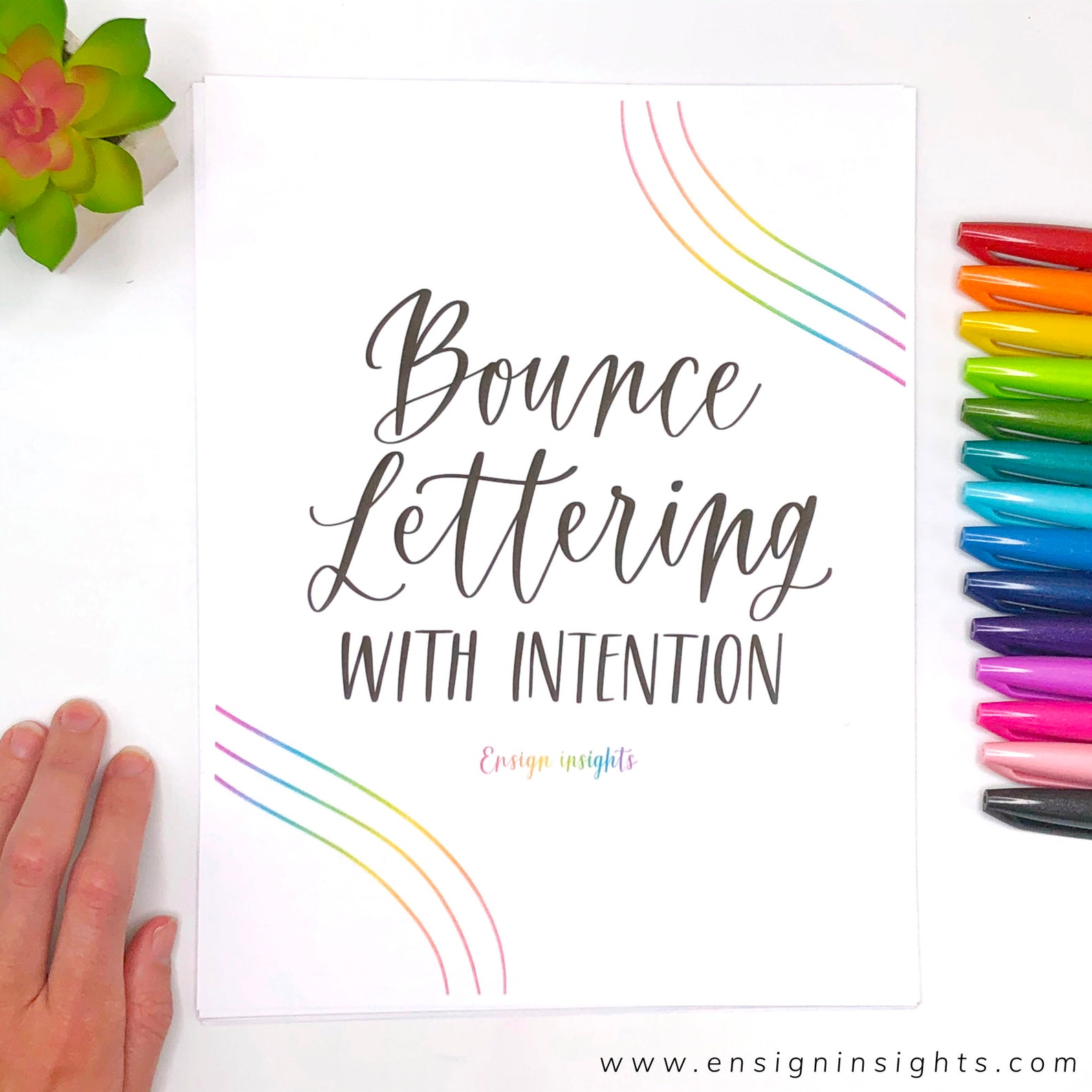 Bounce Lettering Worksheets Lettering Practice Worksheets - Etsy