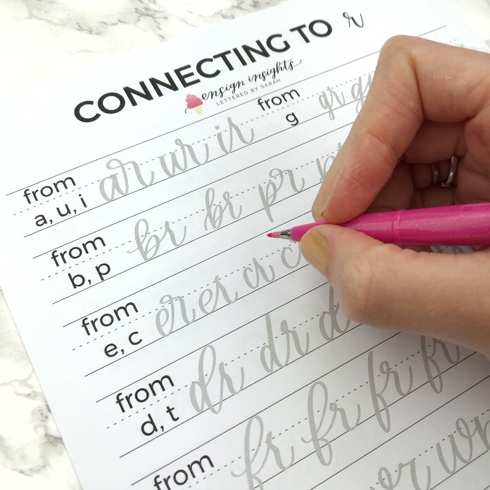 Hand Lettering Connections Worksheets Hand Lettering - Etsy