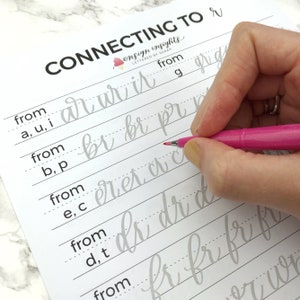 Hand Lettering Connections Worksheets, Hand Lettering Worksheets, Learn ...