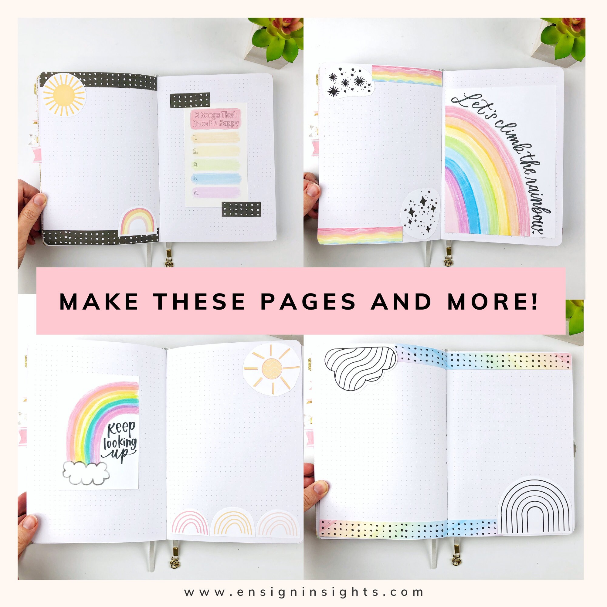 Rainbow Journal Kit for Hand Lettering and Calligraphy Junk - Etsy