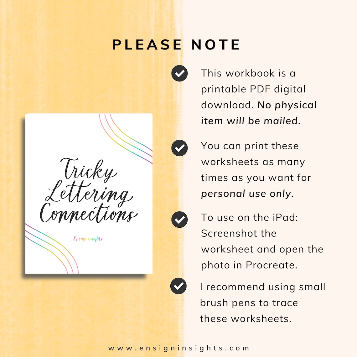 Hand Lettering Connections Worksheets Hand Lettering - Etsy