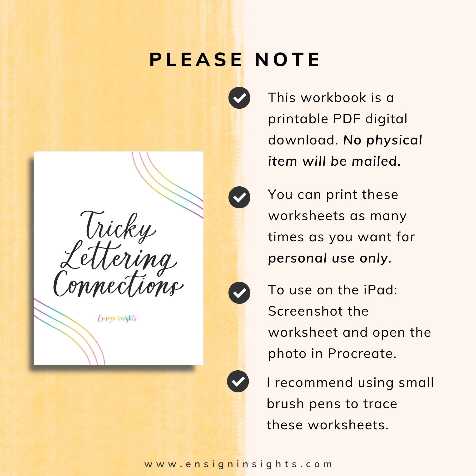 Hand Lettering Connections Worksheets Hand Lettering - Etsy