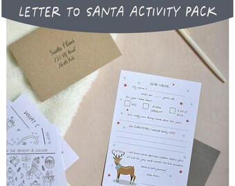 Adorable Elf Themed Letter to Santa Activity Pack envelope Template ...