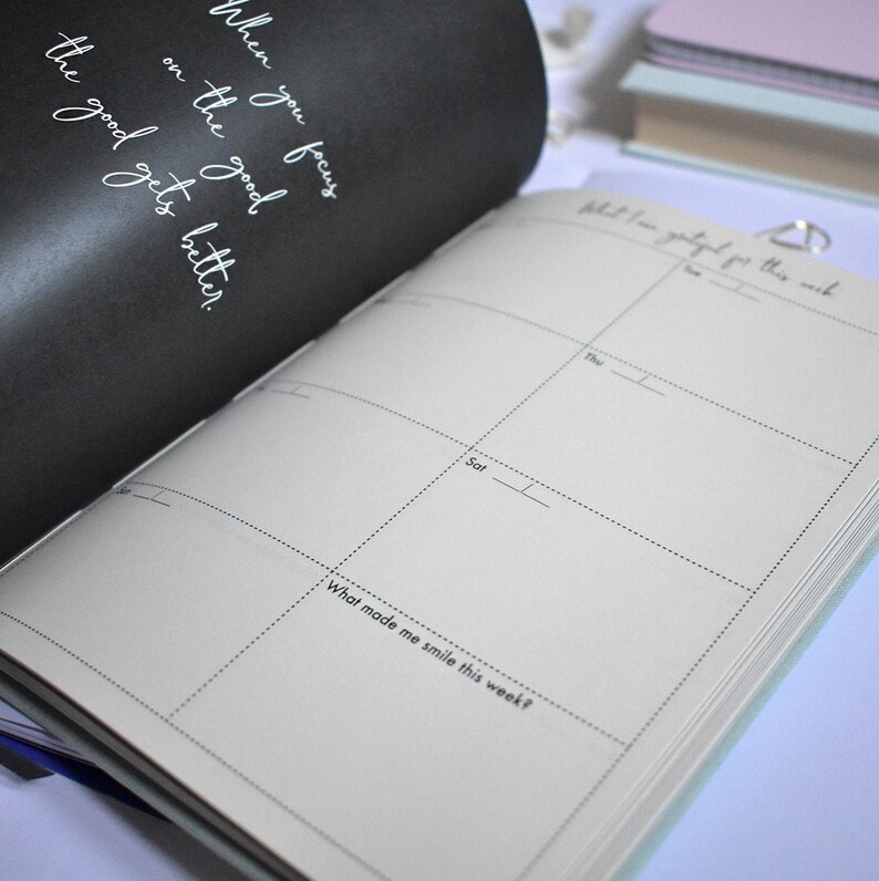 Gratitude Journal With Gold Detail and Recycled Cloth Cover - Etsy