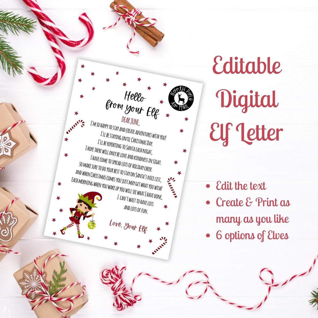 Editable Elf Letter Digital Download for Elf on the Shelf Fun - Etsy ...