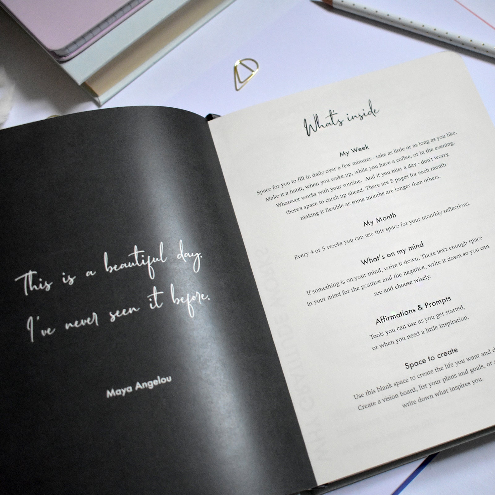 Gratitude Journal With Gold Detail and Recycled Cloth Cover - Etsy