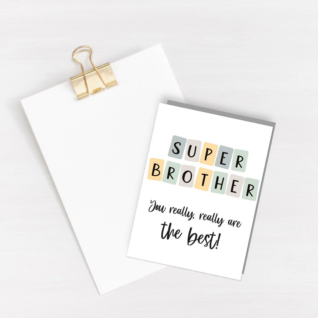 Super Brother Card - Card for Birthday - Brother Card - Gift for Him - Etsy