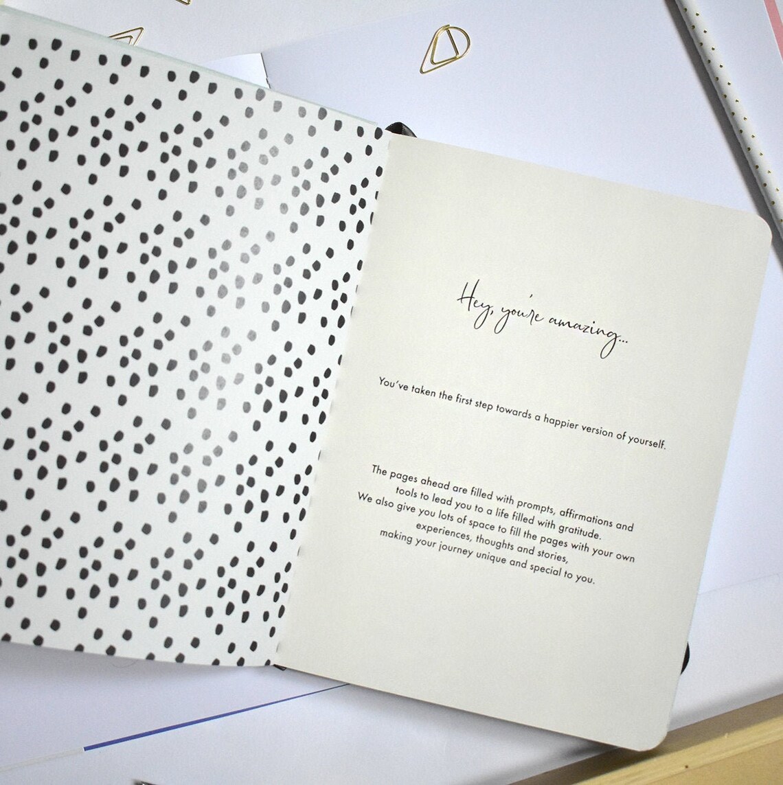 Gratitude Journal With Gold Detail and Recycled Cloth Cover - Etsy