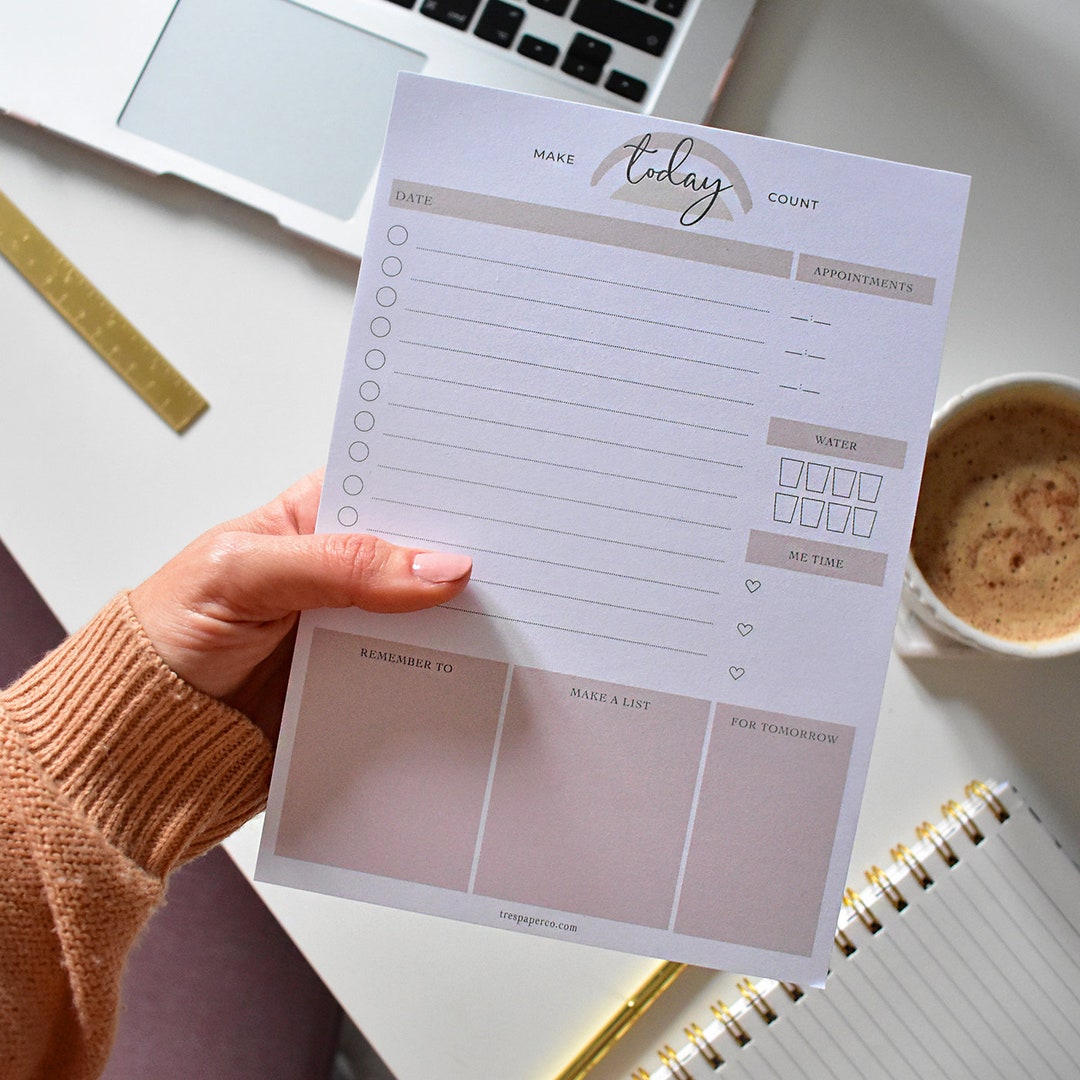 Daily Planner 'make Today Count' | Desk Notepad Planner | Mindset Daily ...