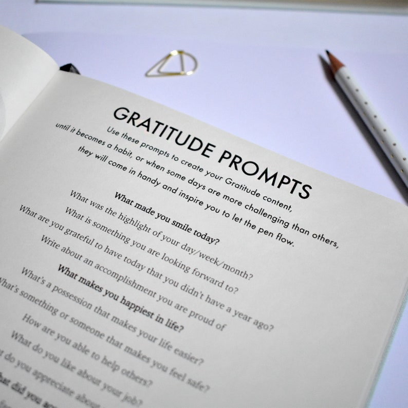 Gratitude Journal With Gold Detail and Recycled Cloth Cover - Etsy