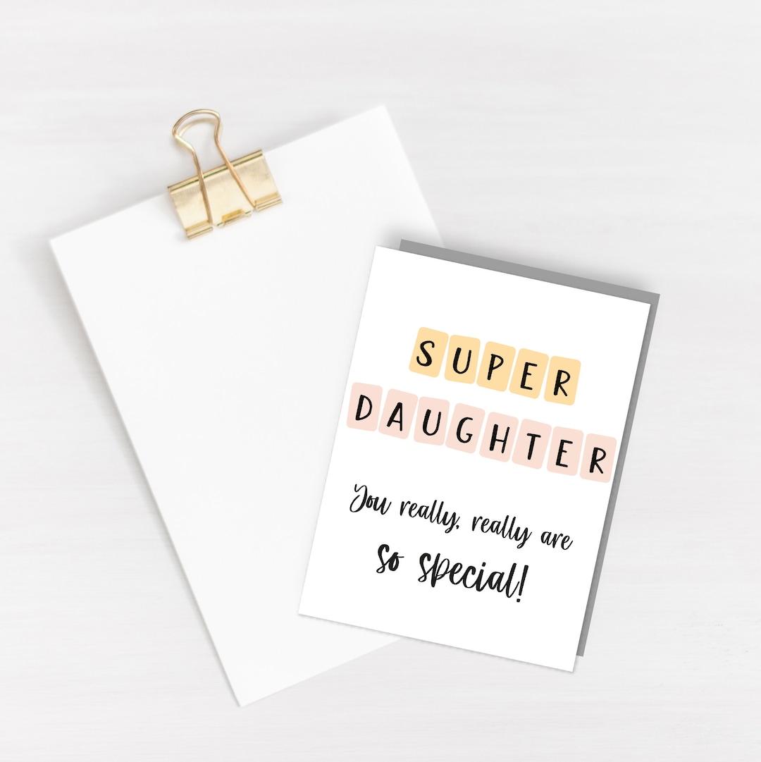 Super Daughter Card - Card for Birthday - Daughter Card - Gift for Her ...