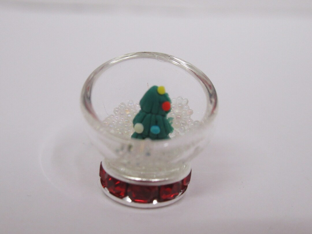 1:12 Scale Christmas Tree in a Glass Bowl Dolls House Xmas Ornament ...