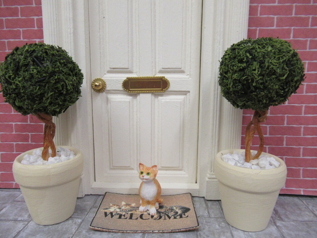 Dolls House Topiary Two Hand Made Trees in Cream Colour Hand - Etsy