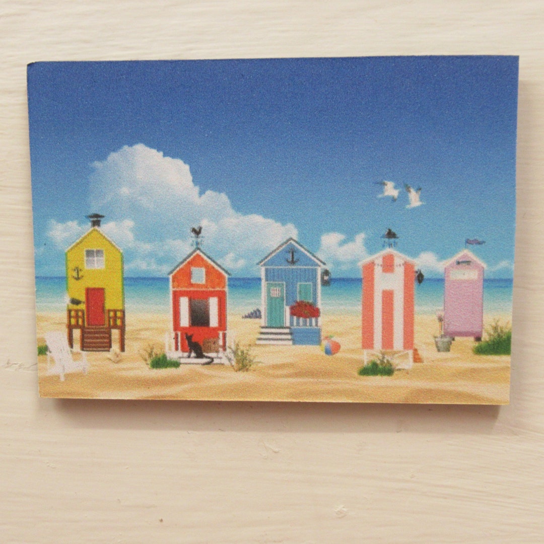 Dolls House Picture Beach Huts Miniature 1:12 Scale Wall Decor - Etsy